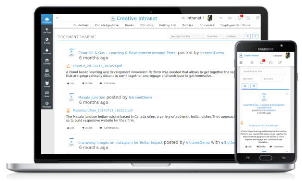 Corporate Collaboration Portal - Document Sharing | Creative Social ...
